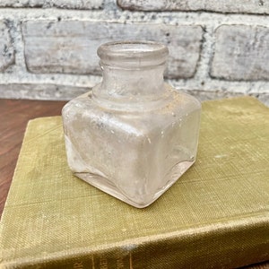 Glass Ink Bottle! Empty Clear Ink Bottle! Antique Office! - Etsy