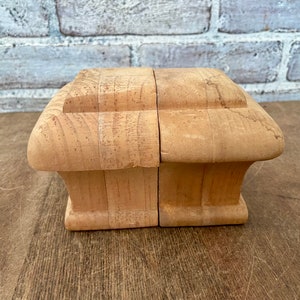 Furniture Finial Base Trim Pair Repurposed Flat Finial Salvage Wood ...