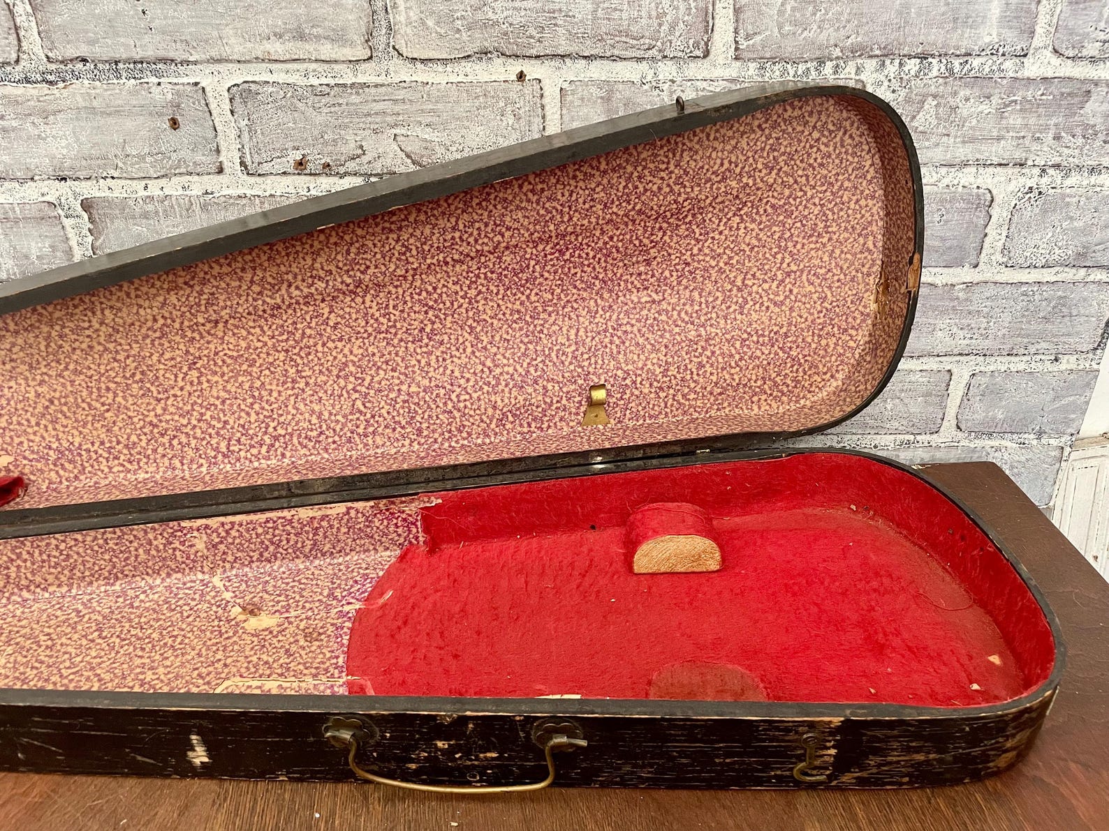 Antique 1800s Wooden Black Violin Case Home Decor or Storage Musician ...