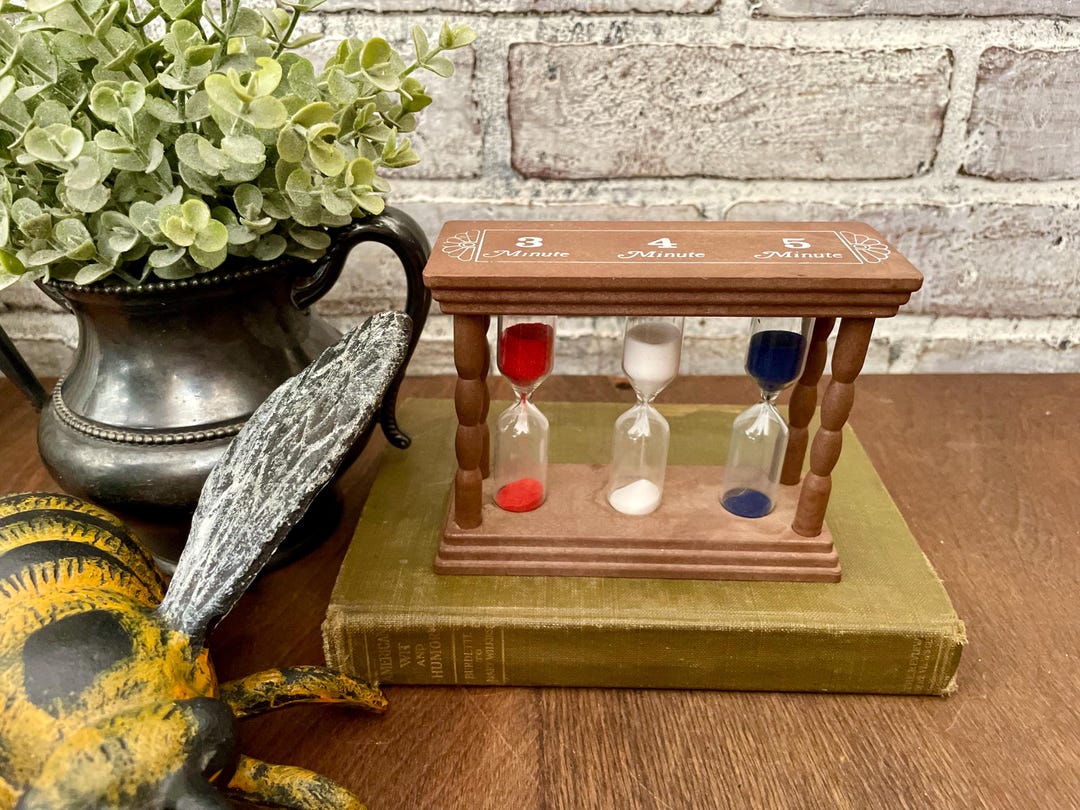 Triple Hour Glass 3, 4 & 5 Minute Timer Kitchen Timer Vintage Hour ...