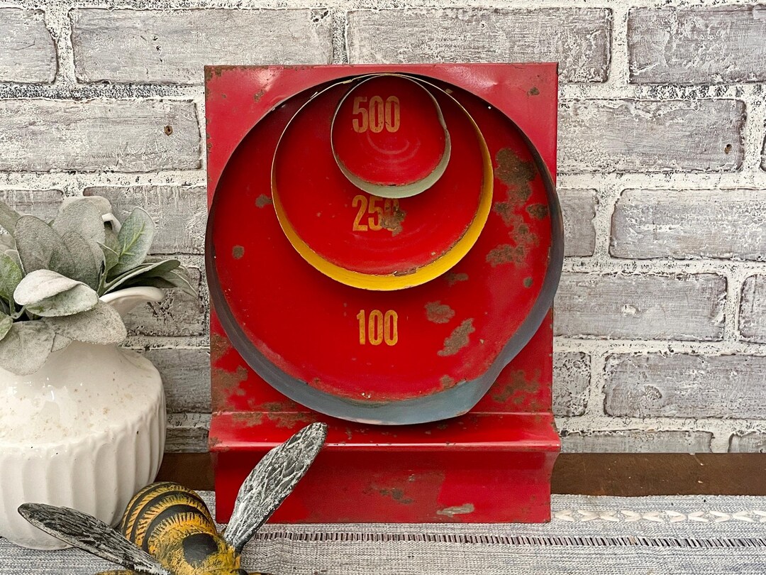 Skee Ball Game! Red Metal Skee Ball Game! Vintage Game Room Wall Decor ...