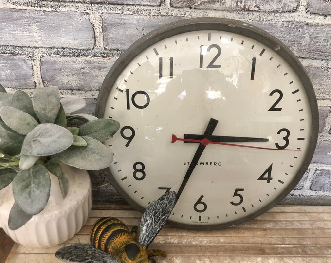 Stromberg School Wall Clock! Boy’s PE Office Clock! Industrial Decor ...