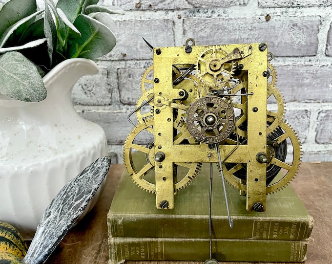 Waterbury Clock Mechanism Movement! Steampunk Decor! Brass Industrial ...