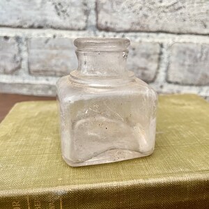 Glass Ink Bottle! Empty Clear Ink Bottle! Antique Office! - Etsy