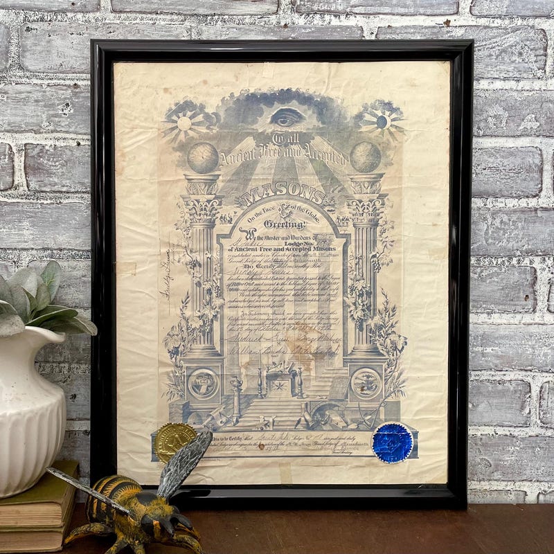 Masonic Certificate - Etsy