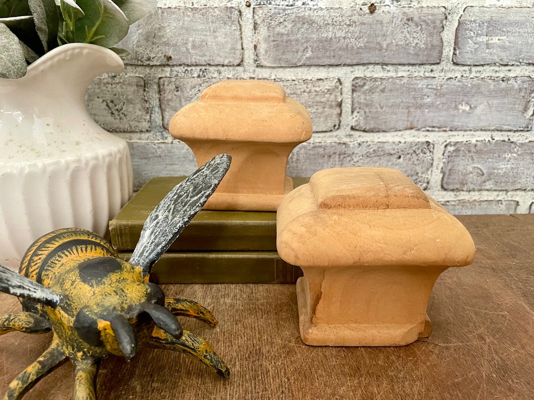 Furniture Finial Base Trim Pair Repurposed Flat Finial - Etsy