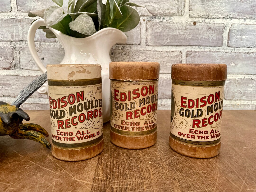 Edison Record Cylinder Tubes Instant Collection Set of 3 Antique ...