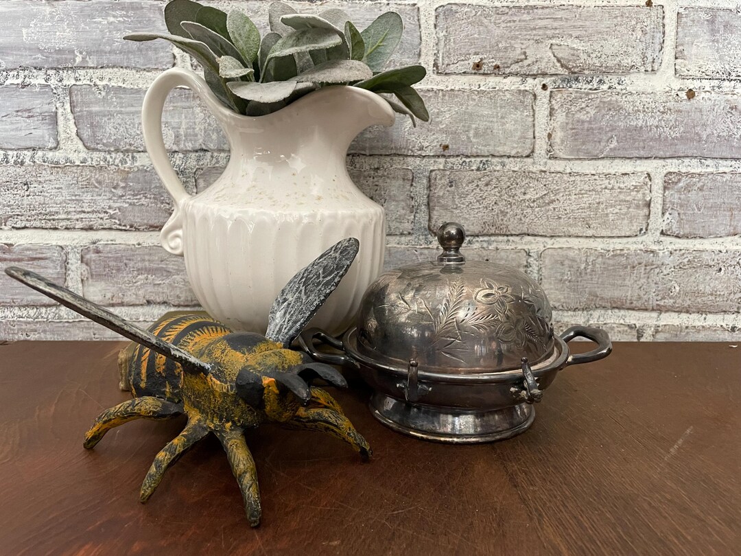 Silver Plate Antique Butter Dome With Lid. Reed & Barton Butter Server ...