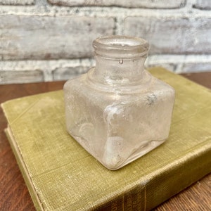 Glass Ink Bottle! Empty Clear Ink Bottle! Antique Office! - Etsy