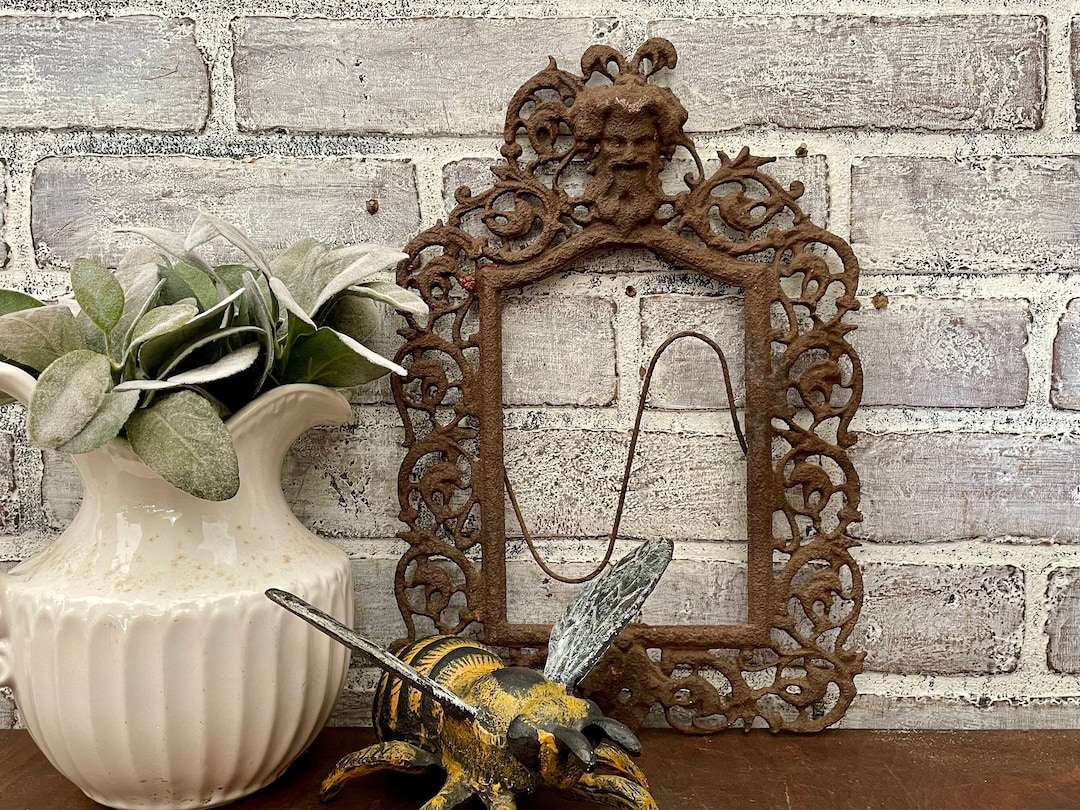 Devils Head Cast Iron Victorian Frame Antique Rusty Frame Gothic Style ...