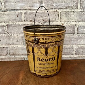 Art Deco Style Scoco Shortening Can! 8 Pound! Retro Kitchen! Neutral ...