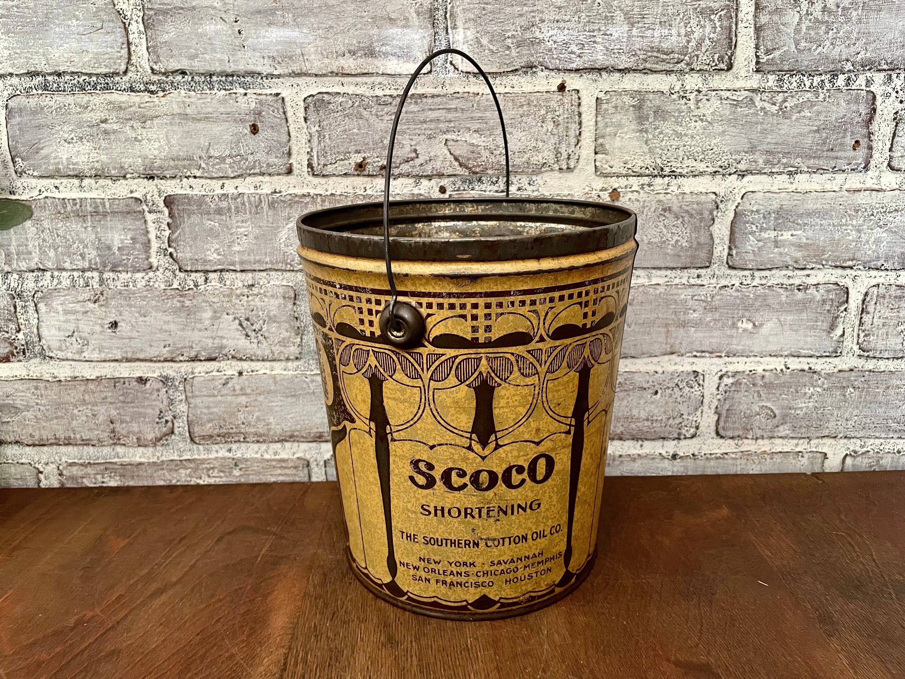 Art Deco Style Scoco Shortening Can! 8 Pound! Retro Kitchen! Neutral ...