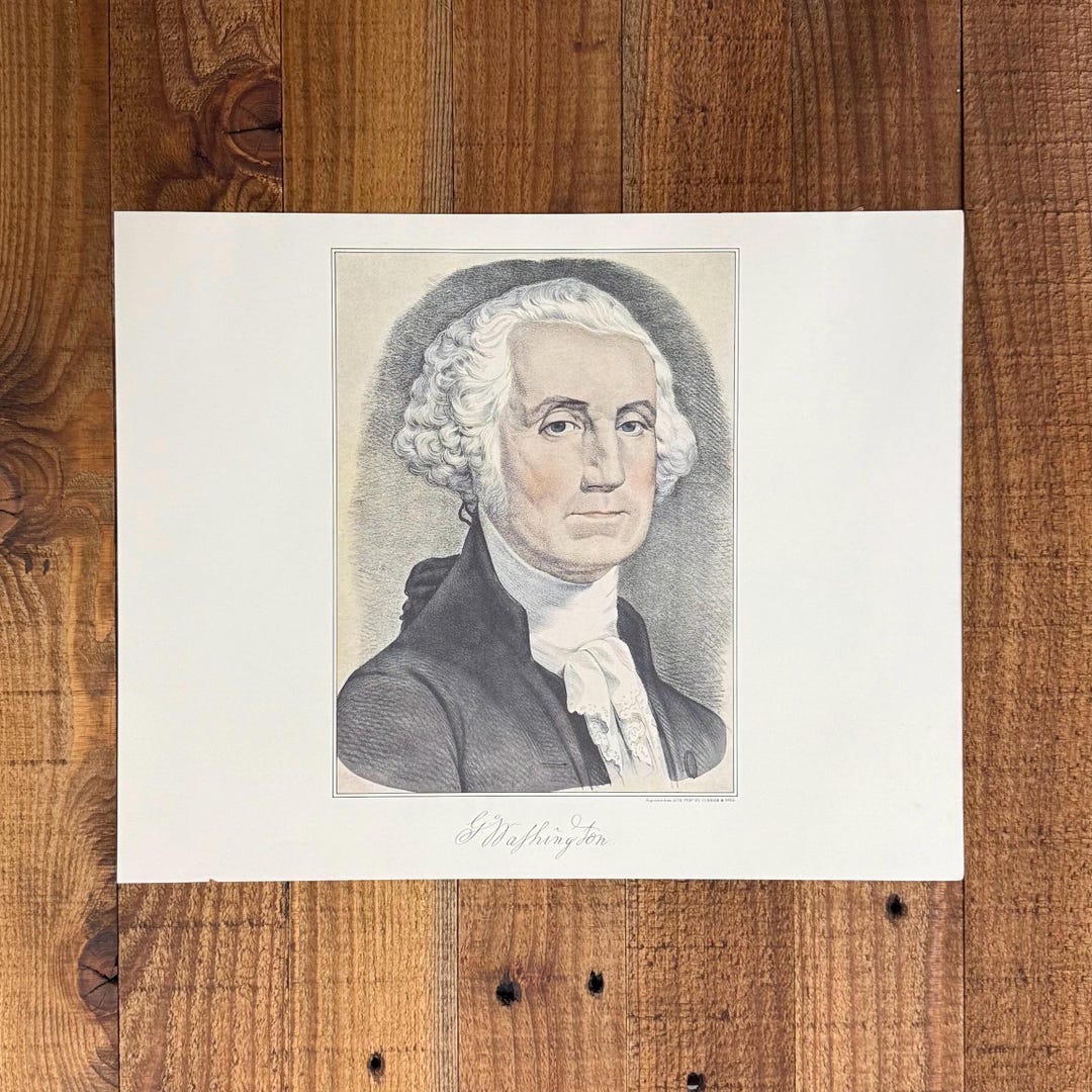George Washington Portrait: Vintage Currier & Ives Americana Print - Etsy