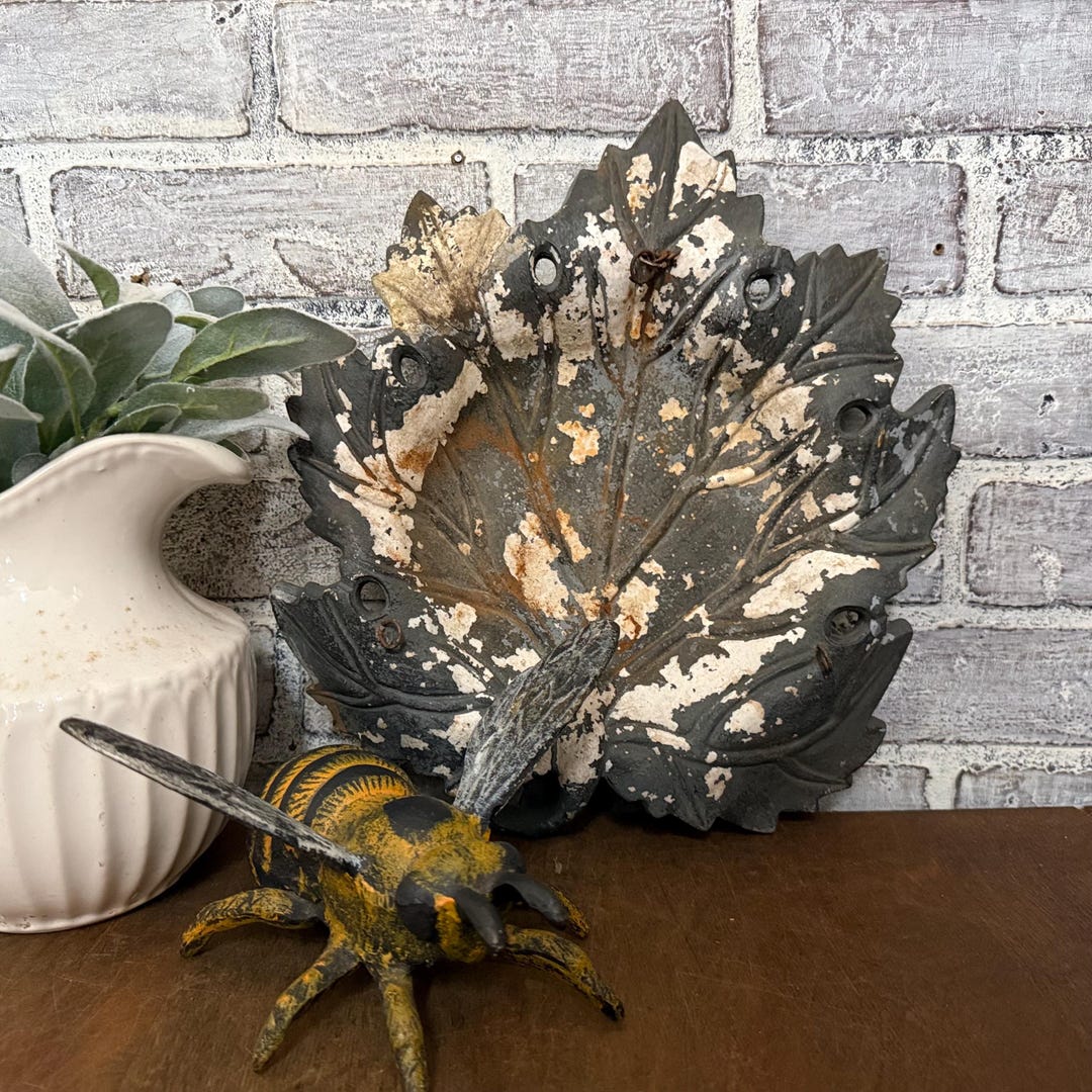 Vintage Hanging Bird Bath Tray! Leaf Shape! Repurposed Garden Decor! - Etsy