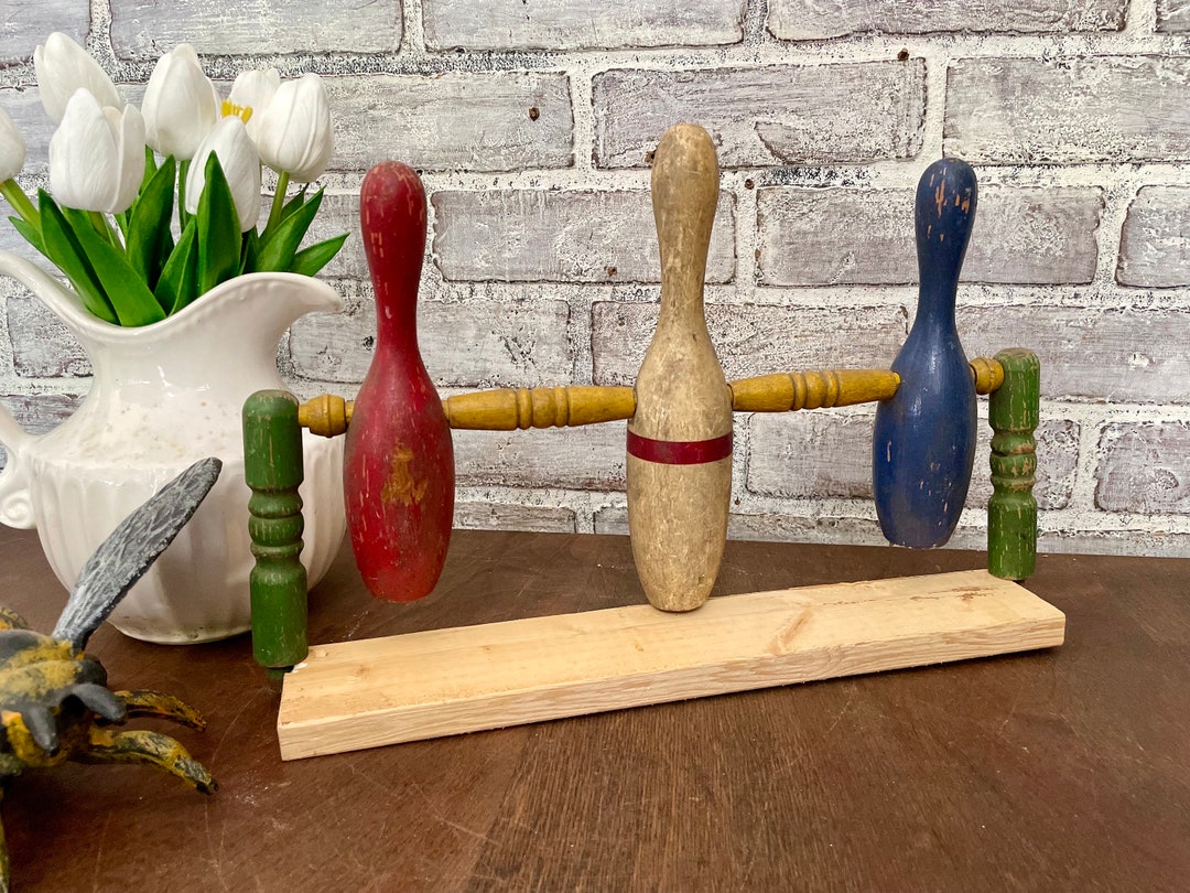 Swivel Bowling Pins Game Base Carnival Game Man Cave Sports Bar Decor ...