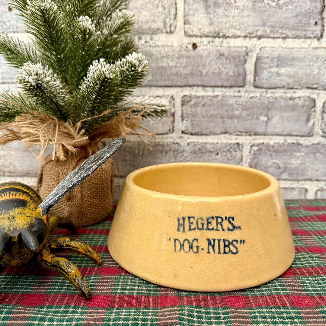 Hedger’s Dog Nibs Stoneware Bowl! Antique Advertising! - Etsy