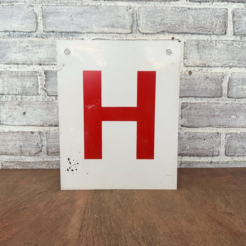 Letter H Metal Sign! Man Cave Decor! Alphabet Decor! Transportation ...