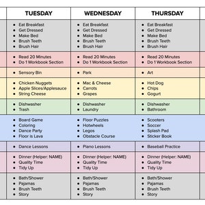 Custom Summer Clock Schedule Template - as Seen on Tiktok - Etsy