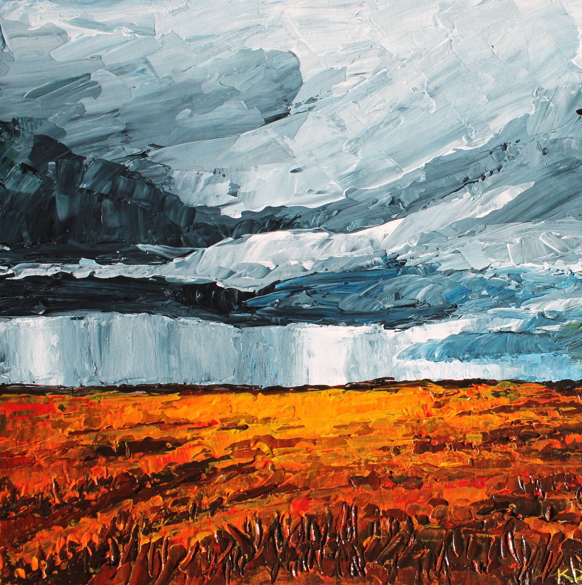 Pintura original de tormenta acrílica Una tormenta en la | Etsy