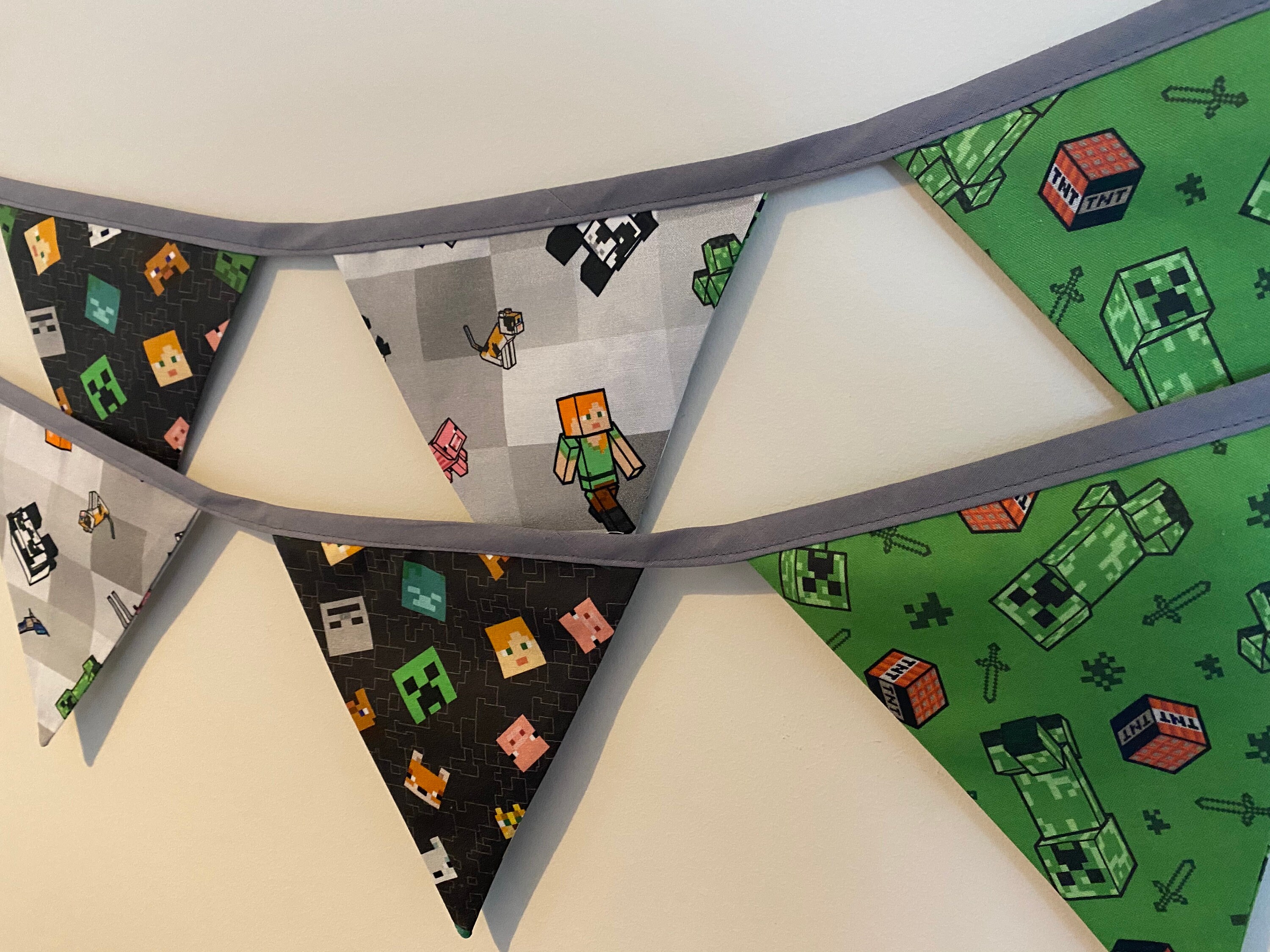 Minecraft Bunting bannière en tissu guirlande cadeau | Etsy