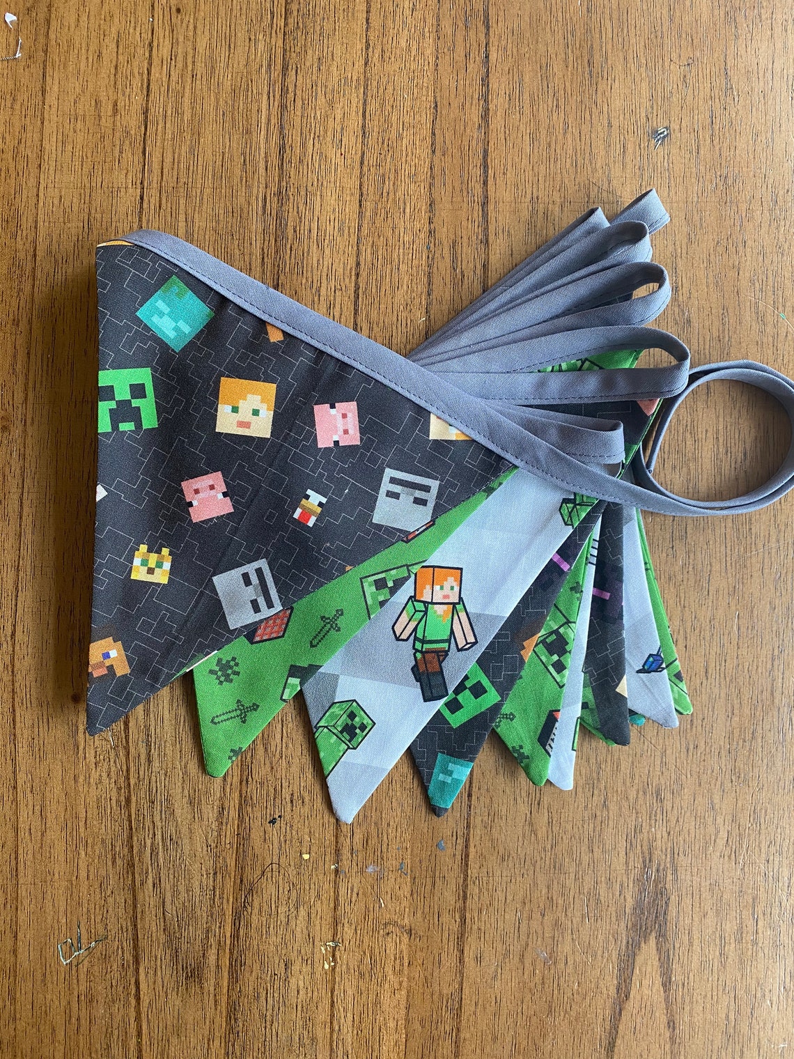 Minecraft Bunting bannière en tissu guirlande cadeau - Etsy France