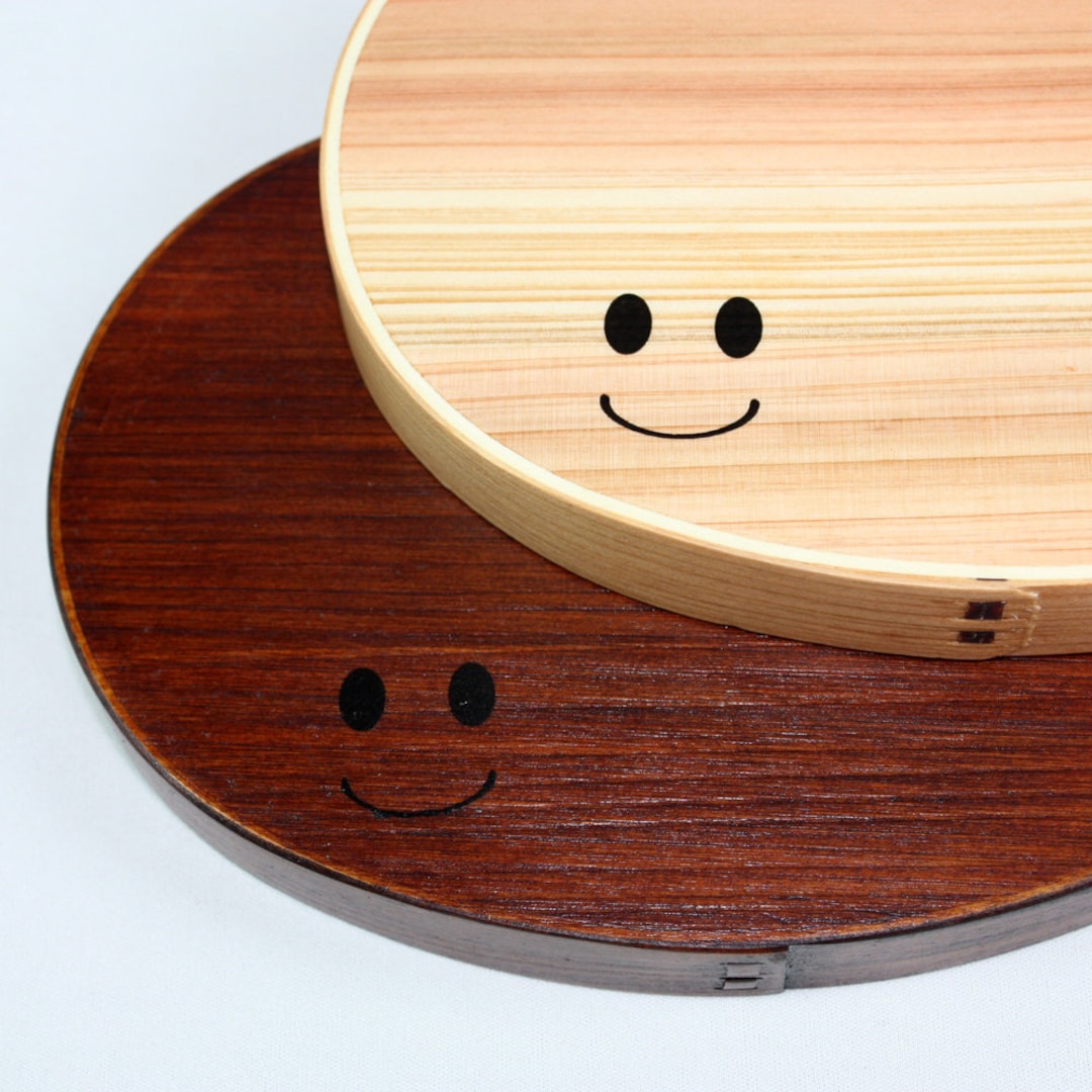SMILEY NATURAL CEDAR Personalized Handmade Japanese Bento Lunch Box 700 ...