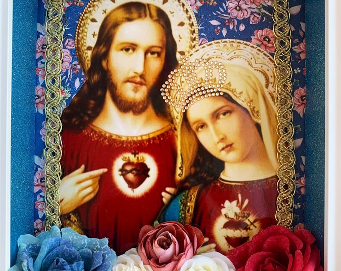 UNIQUE SHRINE Immaculate Heart of Mary, Sacred Heart of Jesus EXCLUSIVE ...