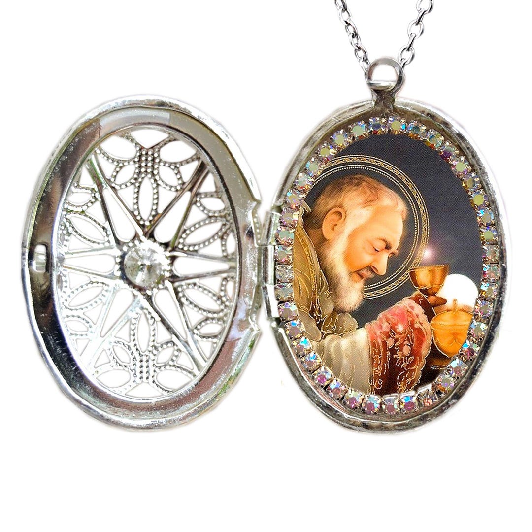 Saint Padre Pio Secret Locket; Patron Saint of Stress Relief ...
