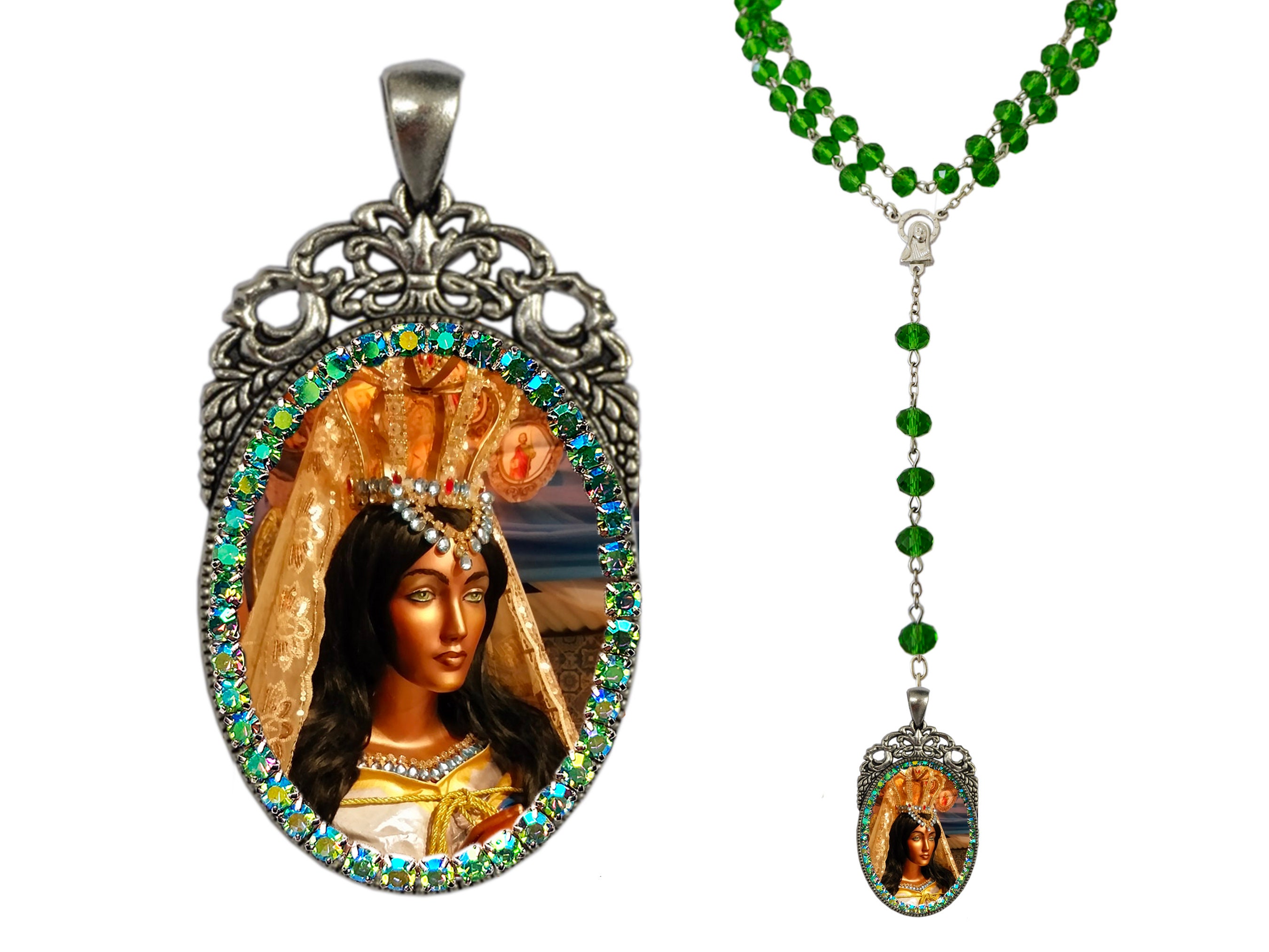 Chapelet Sarah Kali, collier gitan, breloque romani, pendentif Sainte ...