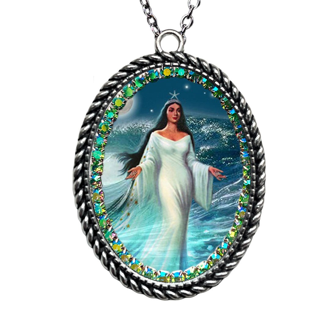 Yemanja Necklace; Queen of the Sea; Iemanja Orixá Jewelry; Afro ...