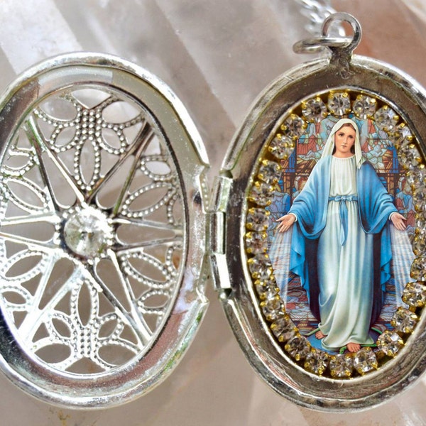 Virgin Mary Locket - Etsy