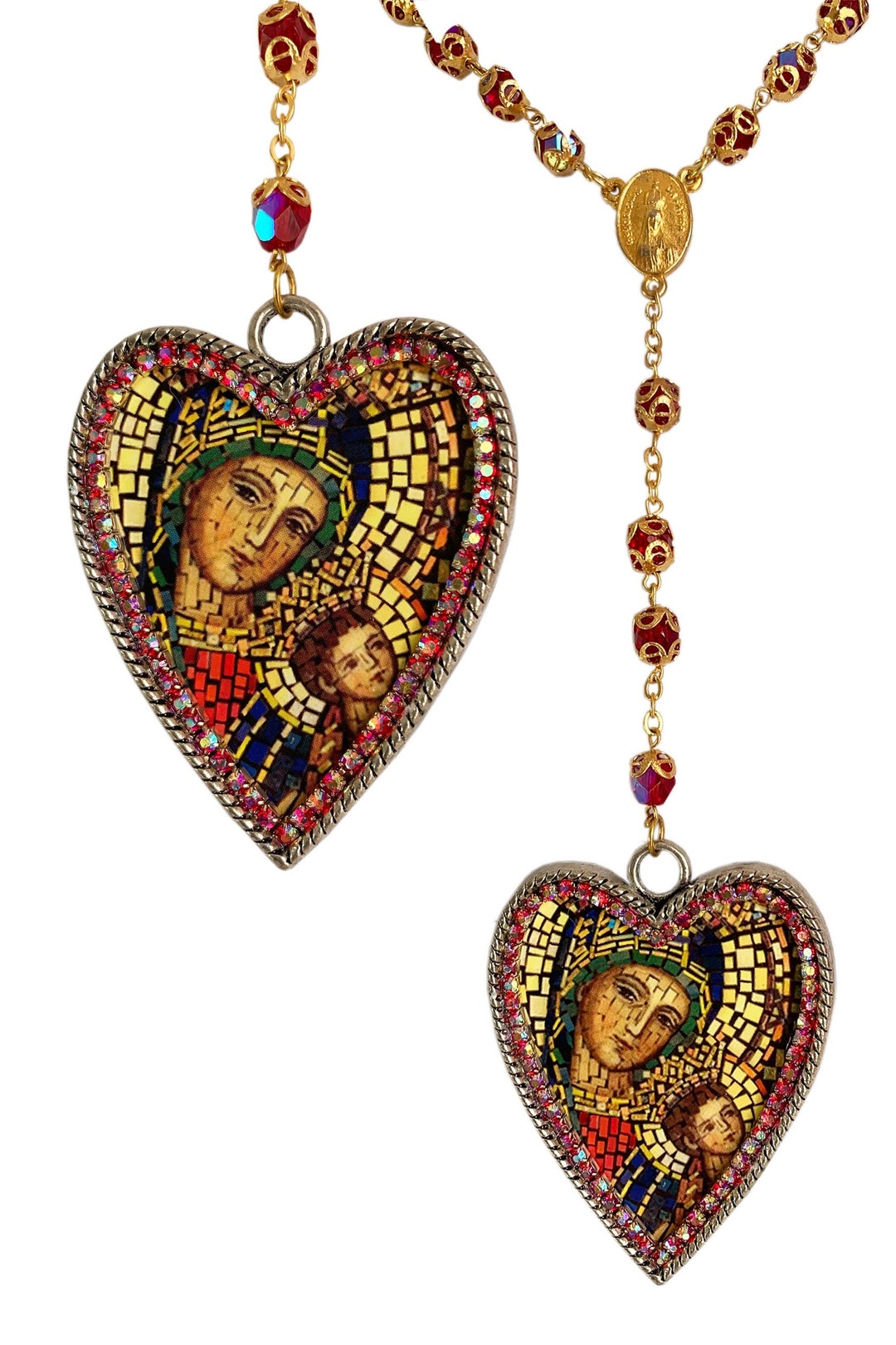 Perpetual Help Heart Rosary Radiant Heart of Devotion Necklace With ...