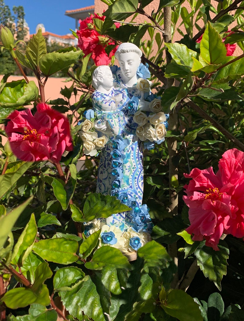 Unique Hand-painted Saint Anthony Statue Plaster Catholic | Etsy