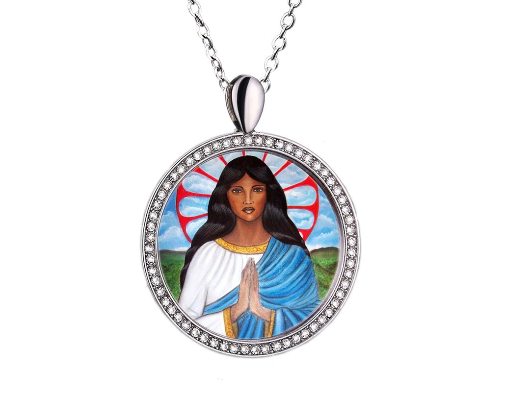 Saint Sarah Kali Rounded Necklace Rhodium and Zirconia, Gipsies ...