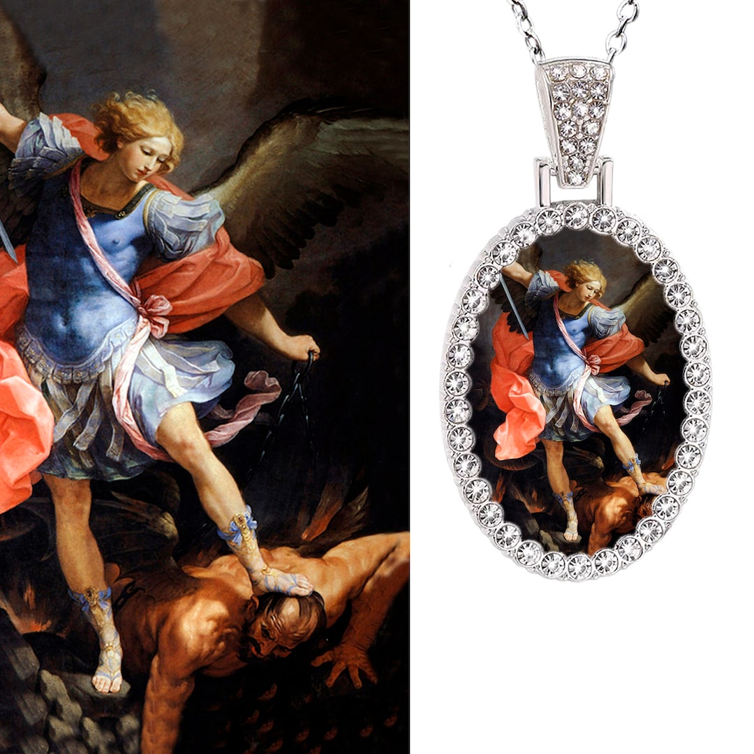 Michael Archangel Necklace Patron Saint of Protection and Healing - Etsy