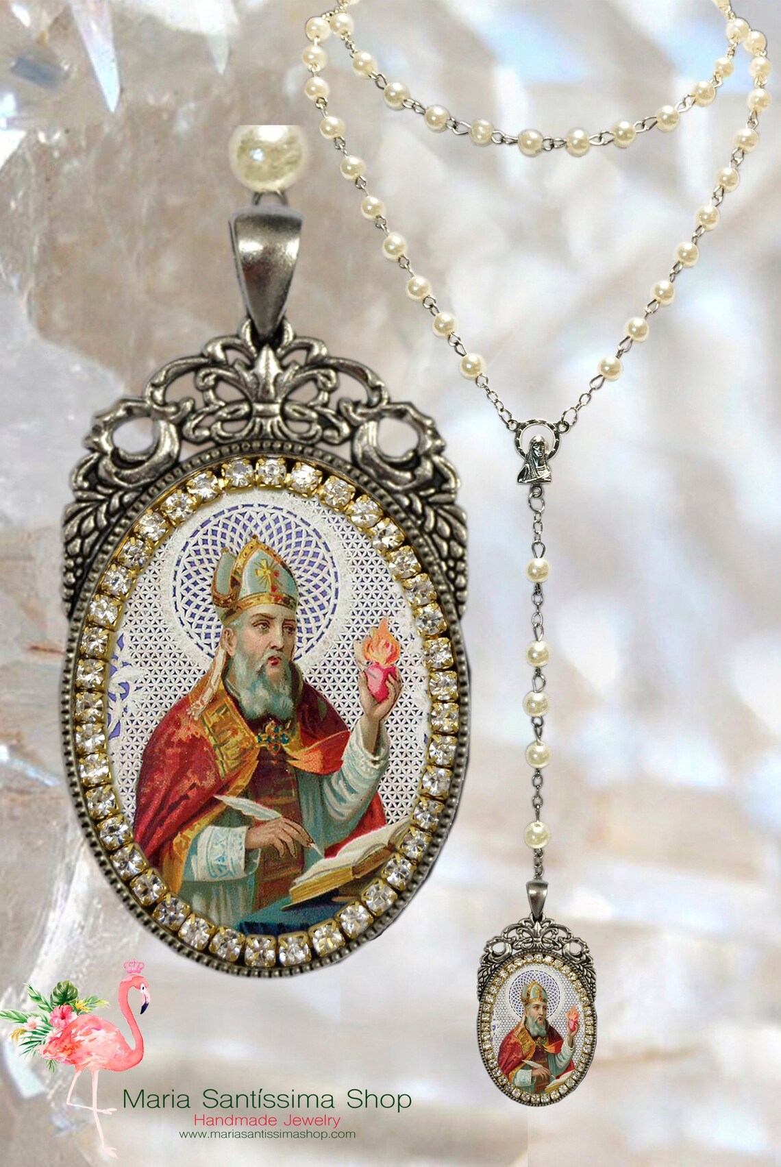 Saint Augustine of Hippo - Rosary - Handmade Religious Jewelry - Etsy