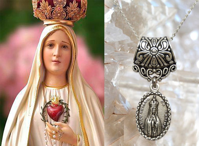 Our Lady of Fatima Charm Necklace Catholic Christian Religious Jewelry ...