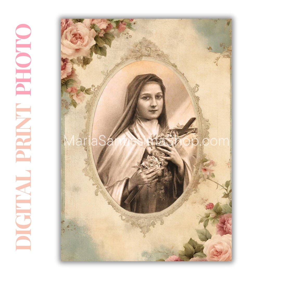 Saint Therese of Lisieux Vintage Digital Print & Prayer Set Instant ...
