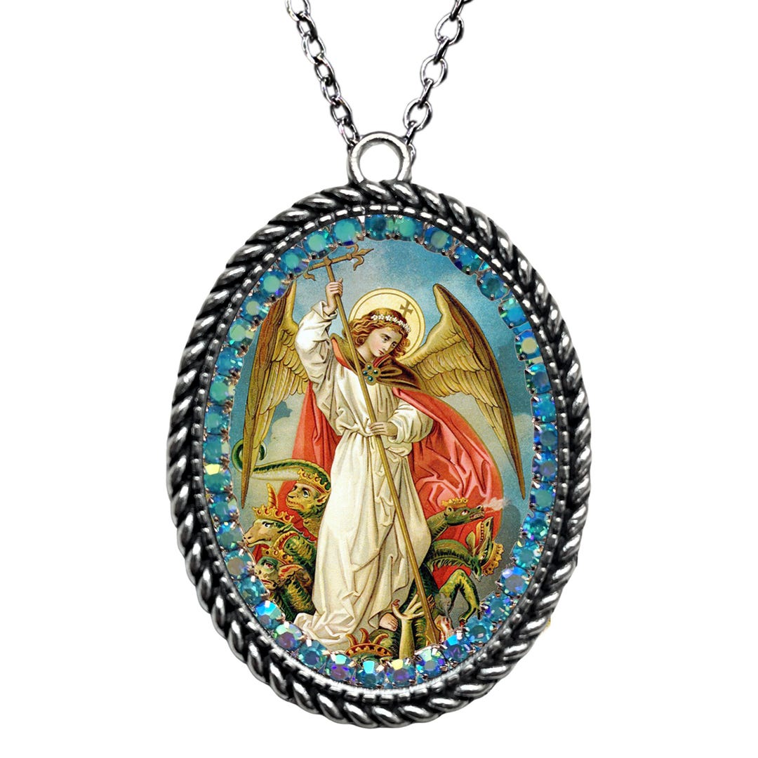 Saint Michael Archangel Necklace Saint Michael Pendant, St Michael ...