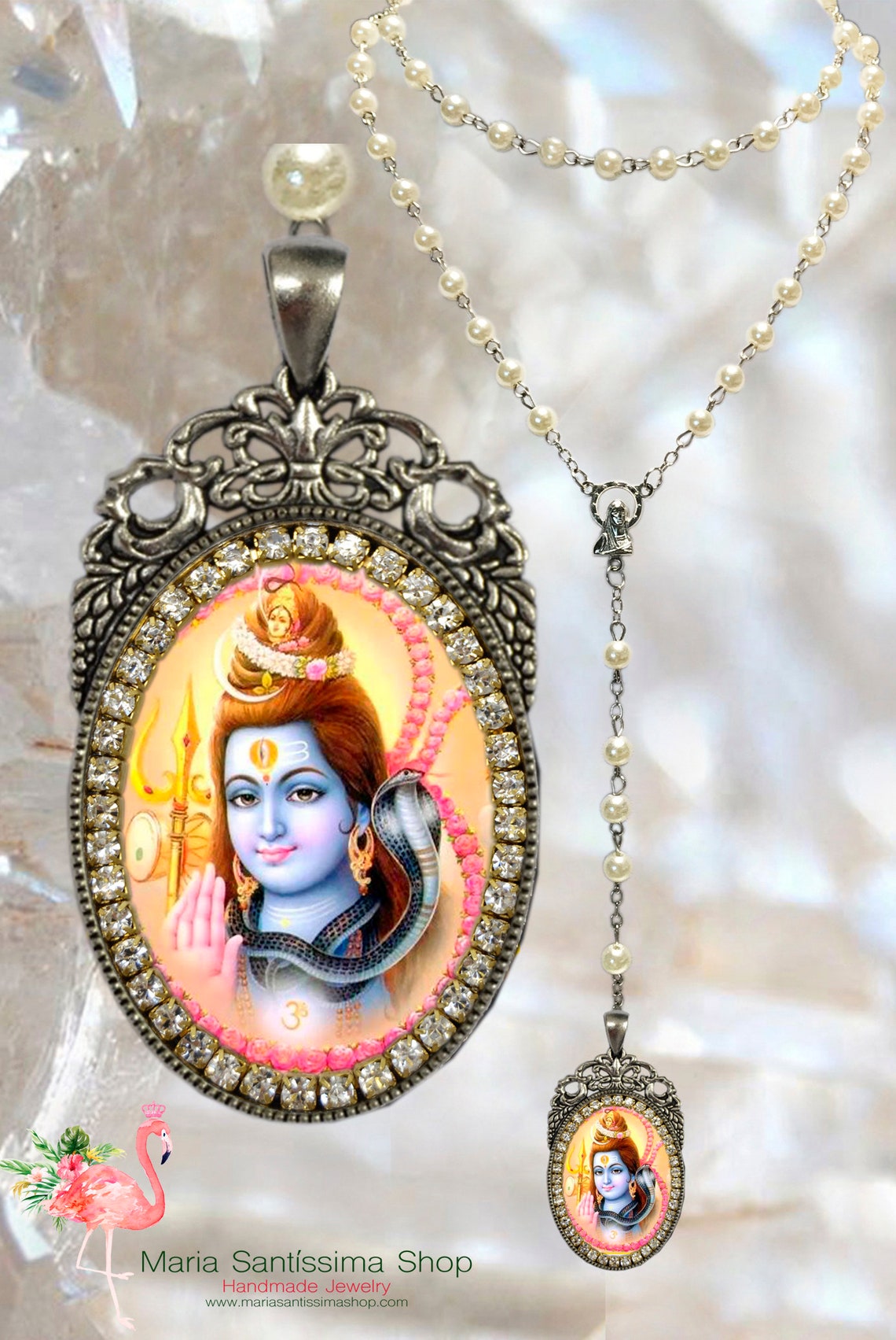Lord SHIVA Rosary Handmade Hindu Jewelry Medal Pendant - Etsy