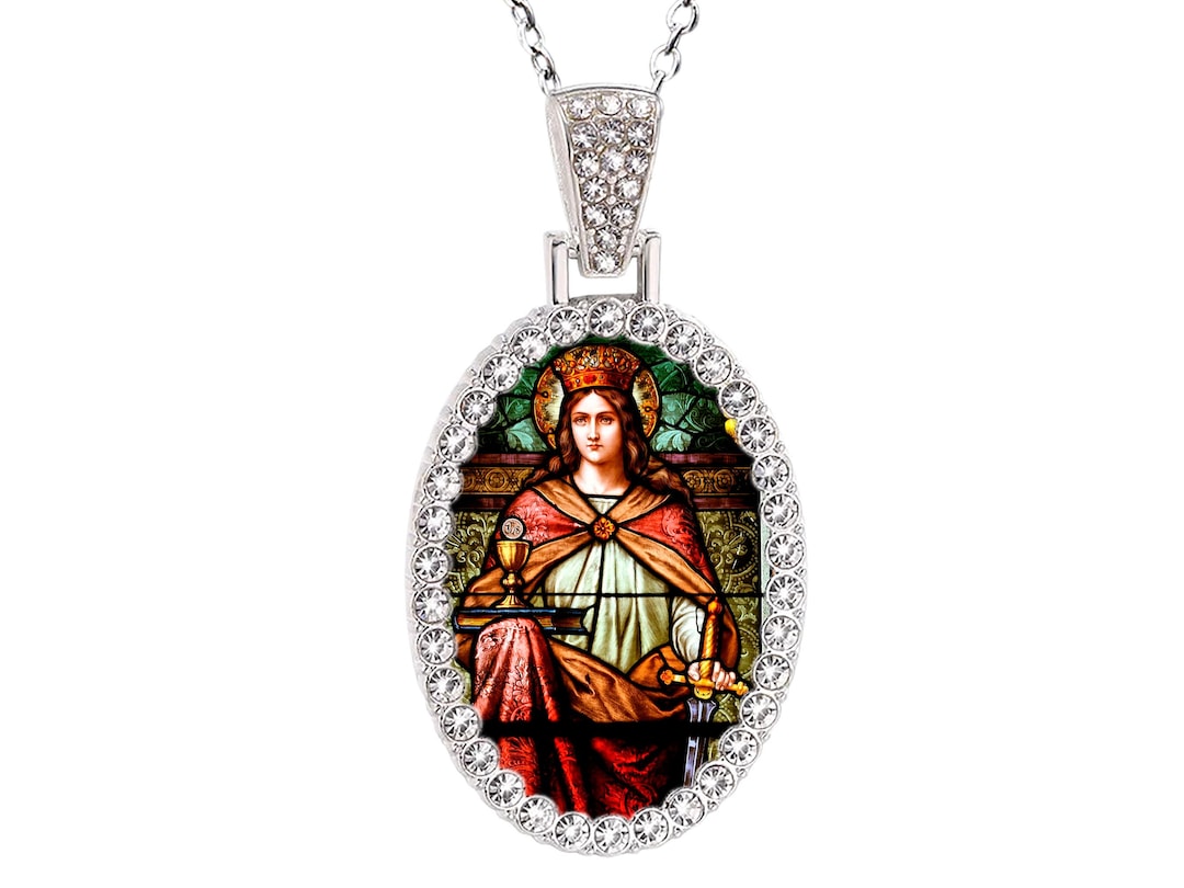 Saint Barbara Necklace; Patron Saint of Protection; Guardian of the ...