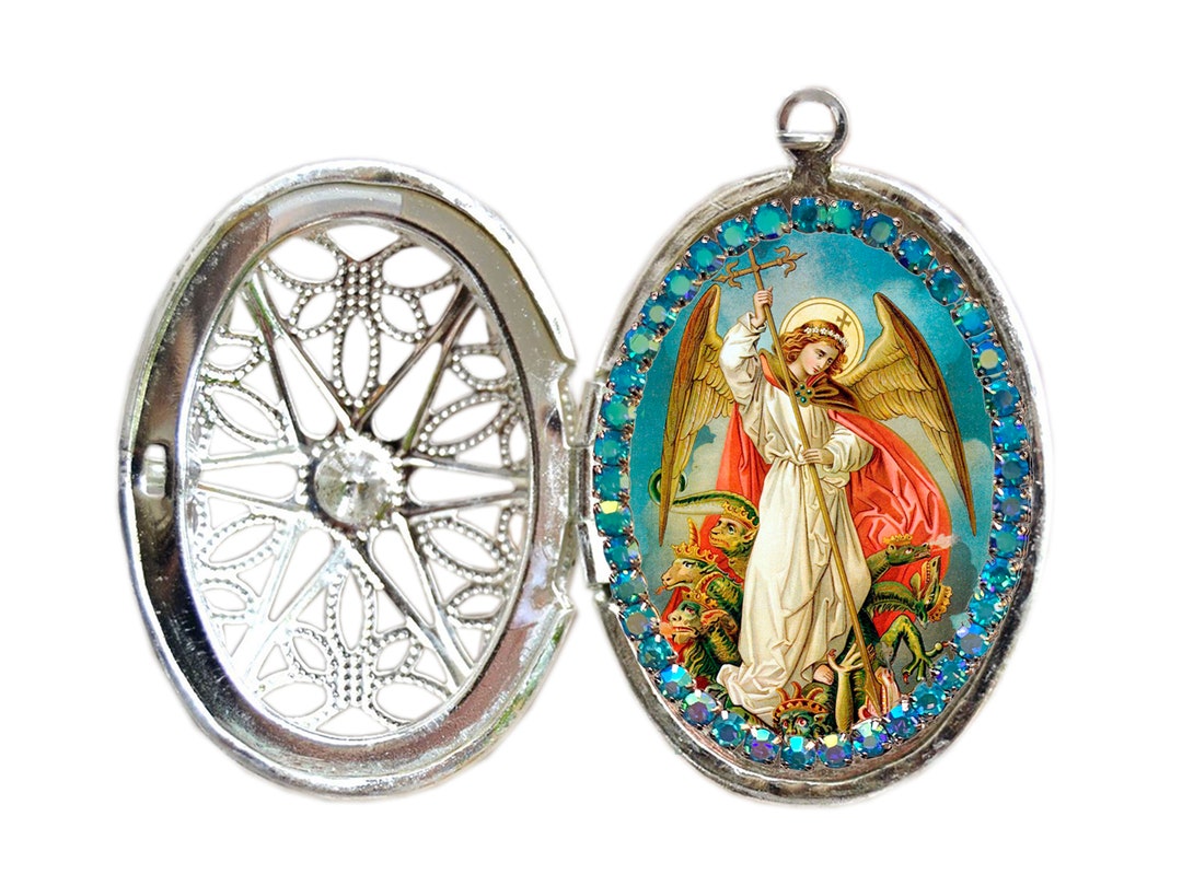 Michael Archangel Locket - Patron Saint of Soldiers; Grocers; Mariners ...