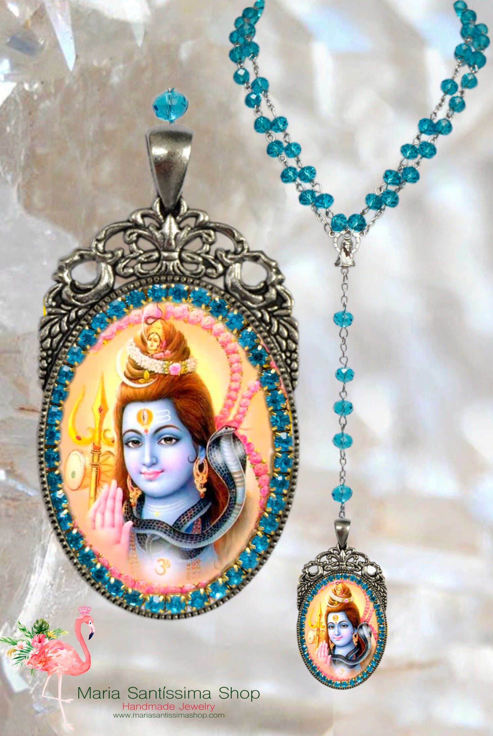 Lord SHIVA Rosary Handmade Hindu Jewelry Medal Pendant - Etsy