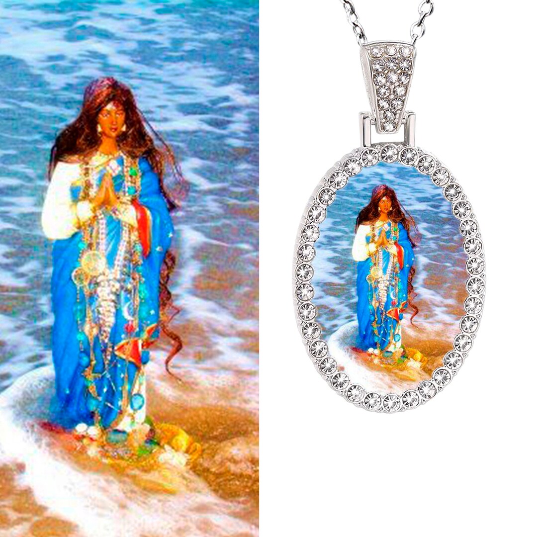 Saint Sarah Kali Necklace Guardian of the Gipsies Rhodium Plated With ...