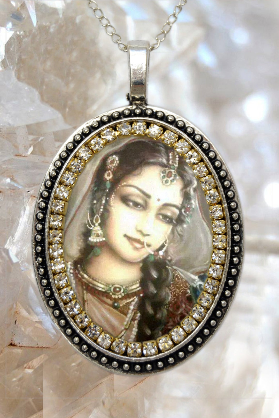 Goddess Parvati Handmade Necklace Hindu Devotion Jewelry Medal Pendant ...