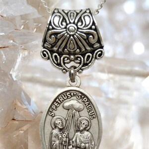 Saint Peter and Saint Paul, Charm Necklace Catholic Christian Religious ...