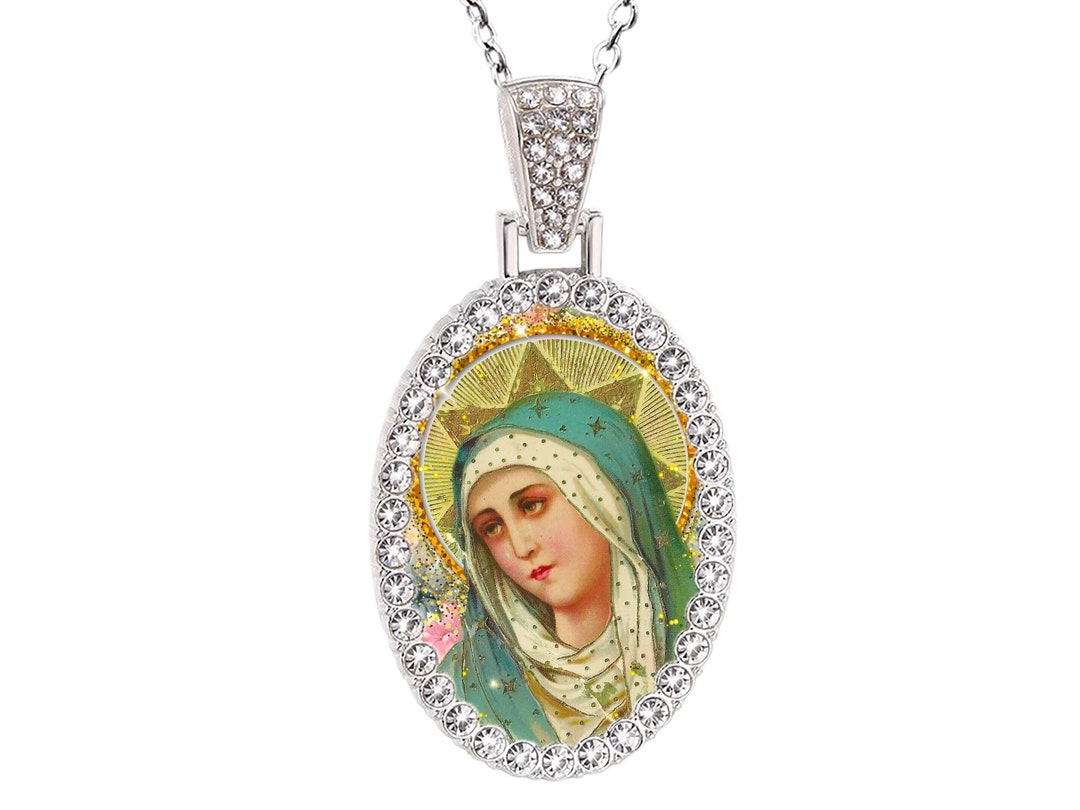 Our Lady Of Sorrows Rhodium Plated Necklace Seven Sorrows Sorrowful