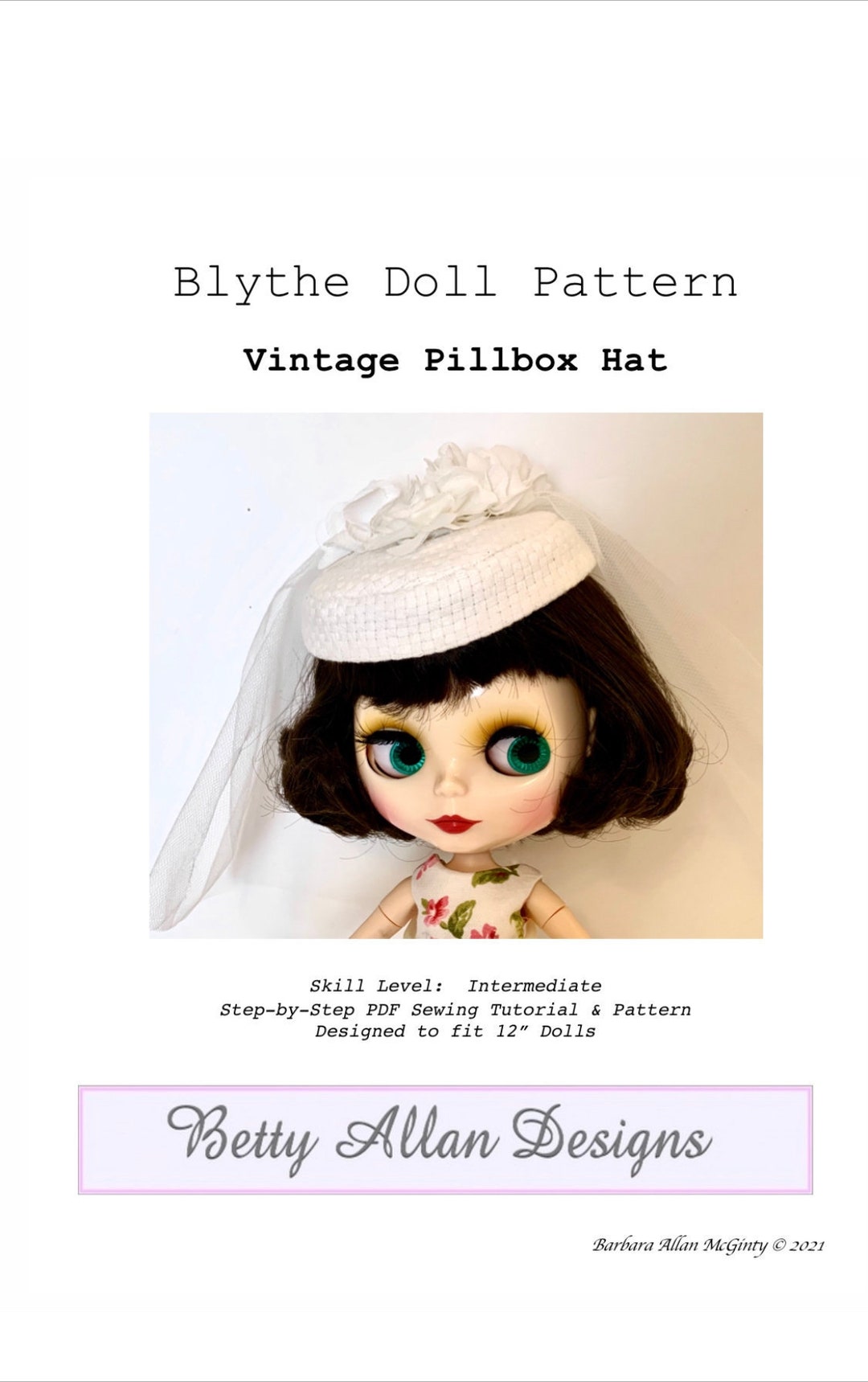 Blythe Sewing Pattern English. Blythe Hat Pattern. Blythe Pillbox Hat ...