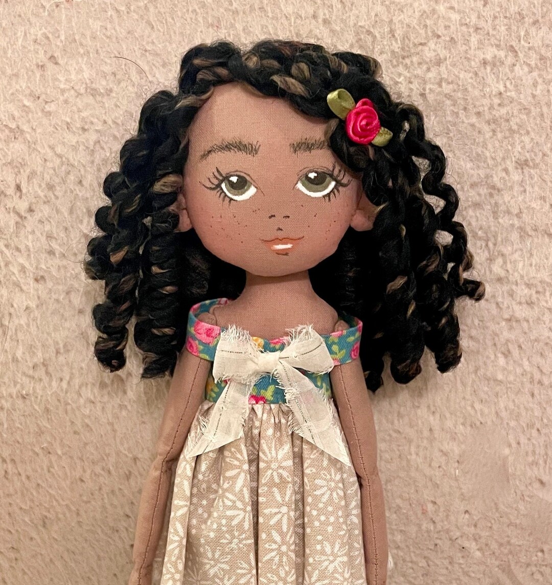 Brown Skin Doll Penelope Poppyseed Brown Doll Black Doll Fabric Doll ...