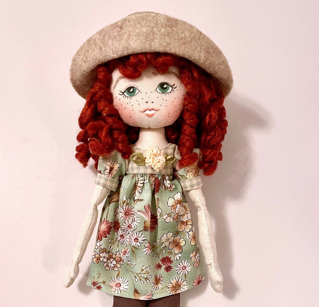 Red Doll Abigail Coneflower. Handmade Girl Doll. Red Hair Doll ...